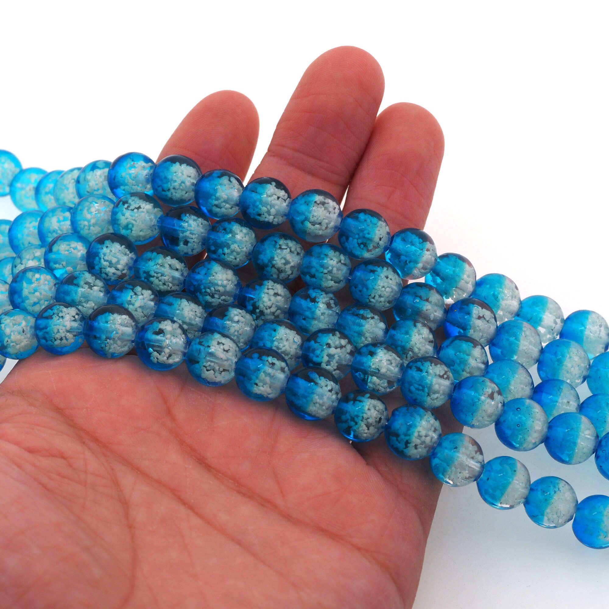 Round Blue Glowing Lighted Glass for Jewelry Making, Diy Crafts, 10mm ...