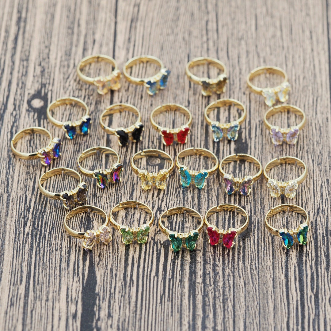 Crystal Butterfly Ring, Butterfly Ring, 18K Gold Filling Can Be ...