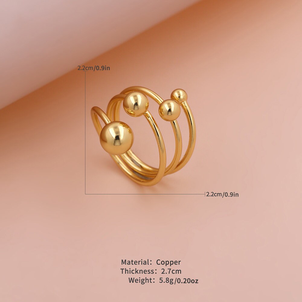 Golden Spiral Ring 18K Gold Filling Ring Gold Fill Fashion Ring ...