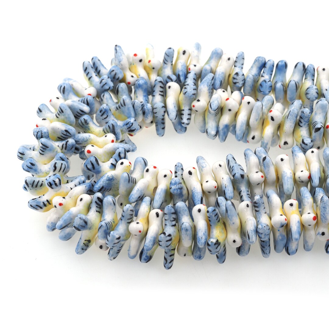 20pcs Seagull Ceramic, Ceramic Art Decorative Beads, Dove Ceramic Beads ...