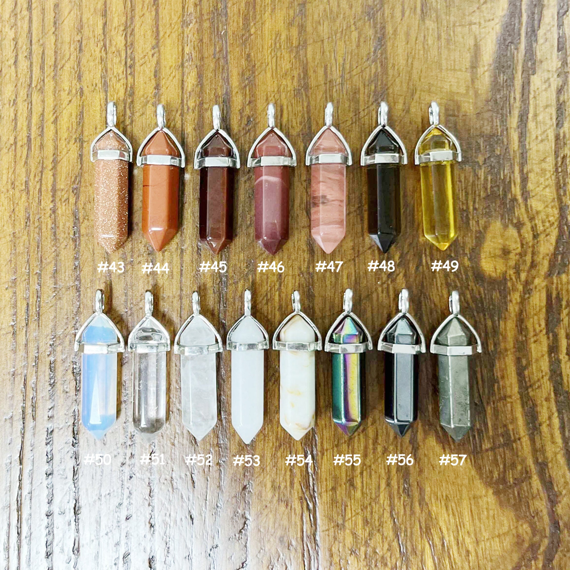 Hexagonal Crystal Tip Pendant, Healing Crystal Natural Gemstone ...
