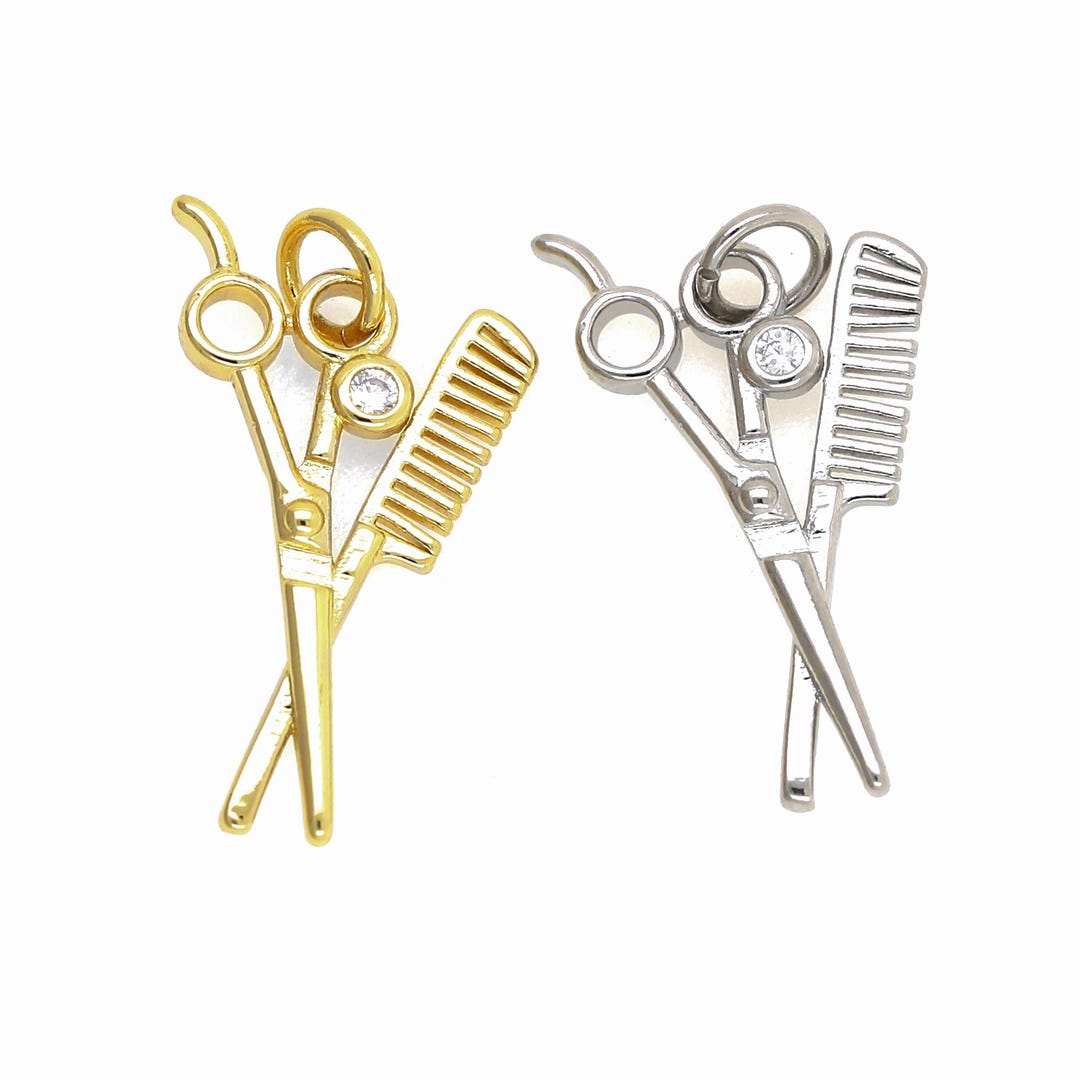 Scissors Pendant Combing Jewelry Superimposed Jewelry Small Pendant CZ ...