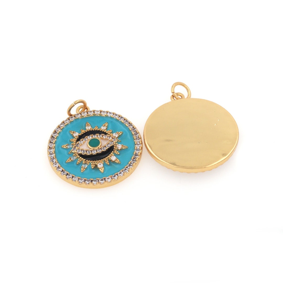 14k Gold-plated Magic Eye Pendant Sun Magic Eye Pendant Oil CZ Inlaid ...