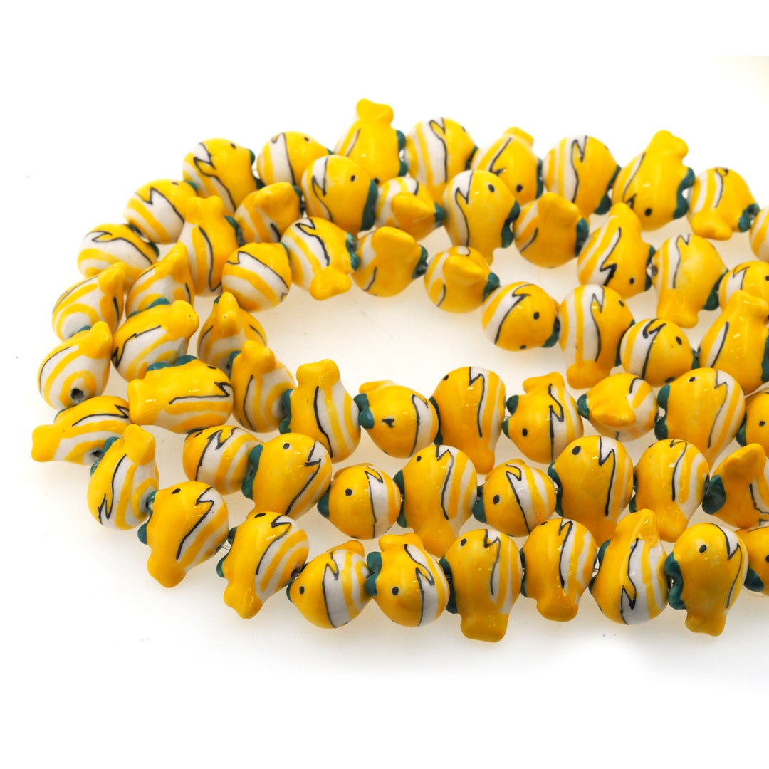 25 Pcs Yellow Whale Beads, Whale Art Decorative Beads, Marine Animal ...
