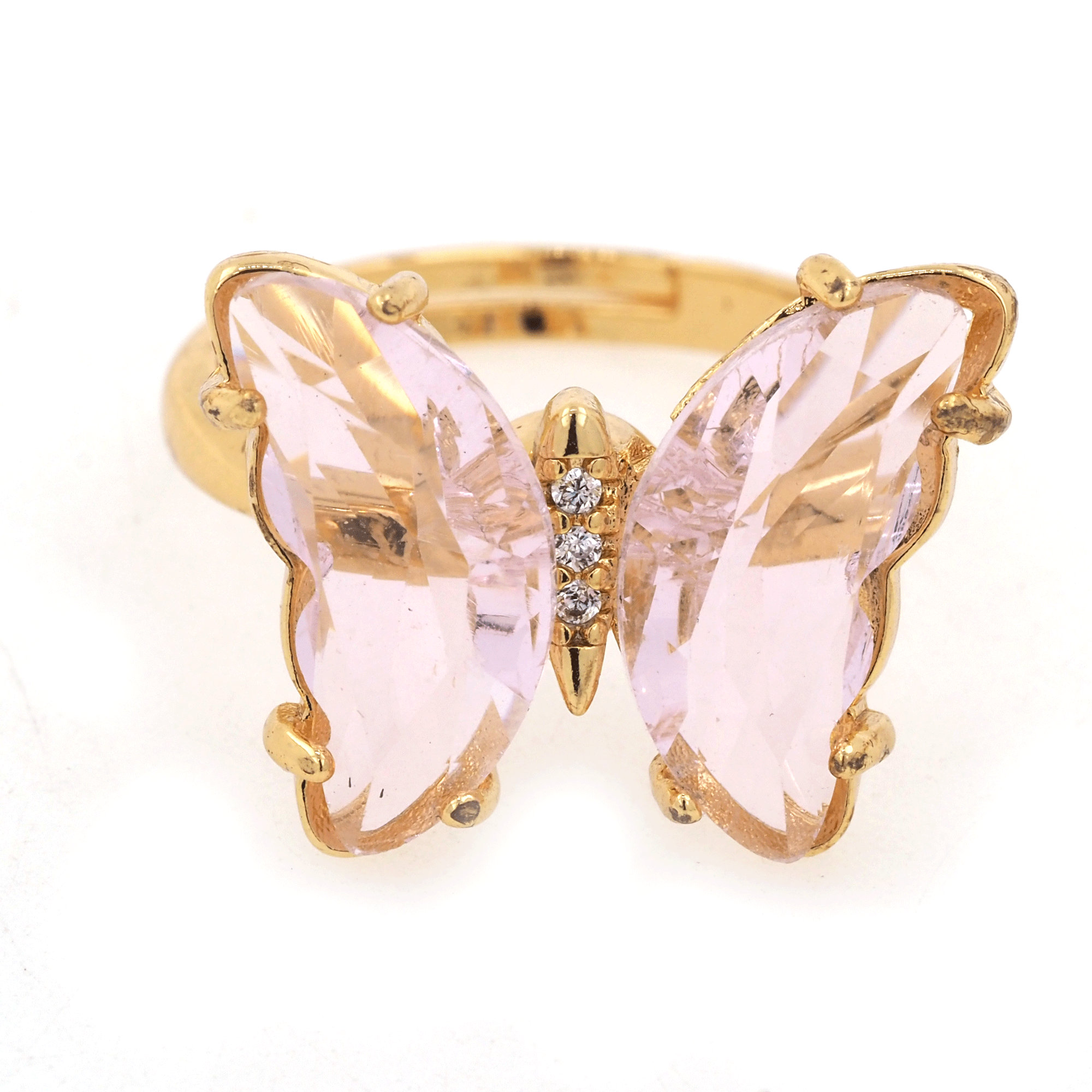 Crystal Butterfly Ring Butterfly Ring 18K Gold Filled Adjustable Ring ...