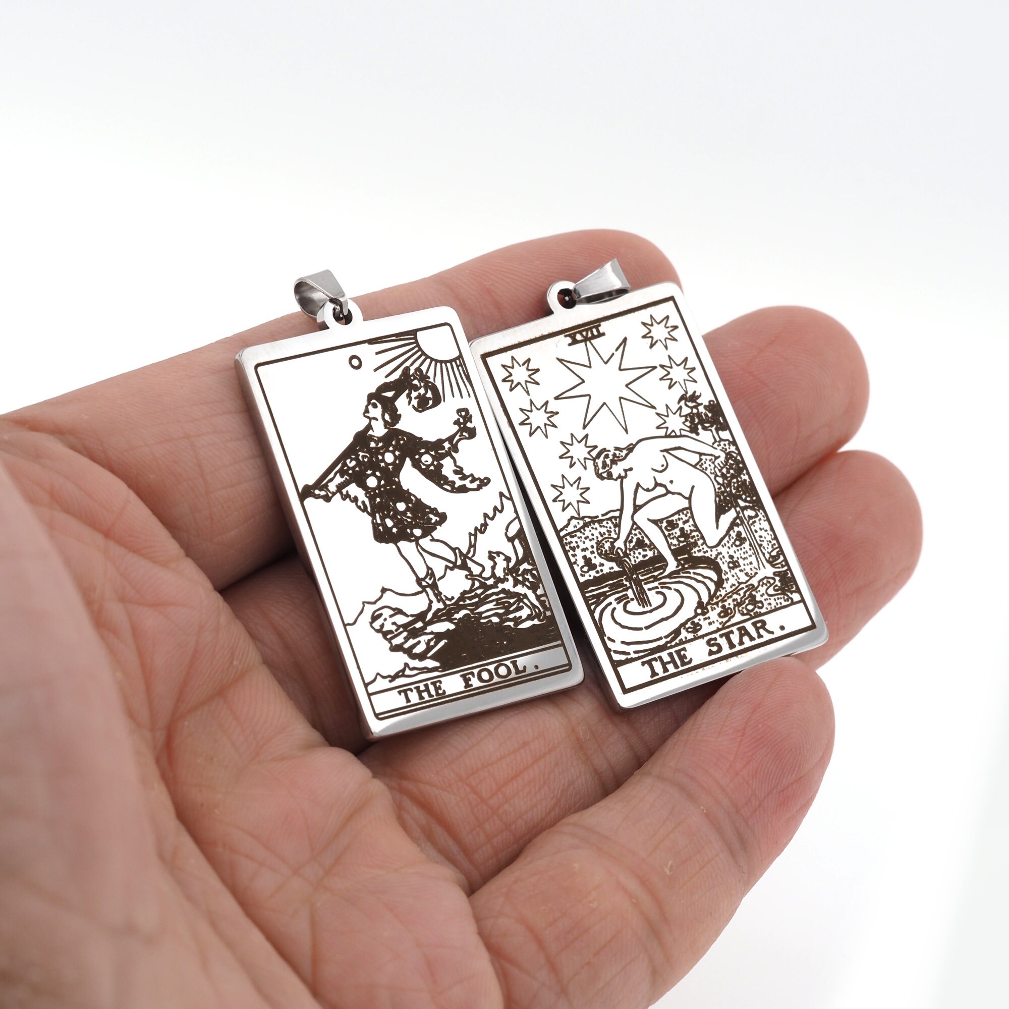 Tarot Card Pendant, Stainless Steel Tarot Card Necklace Pendant ...