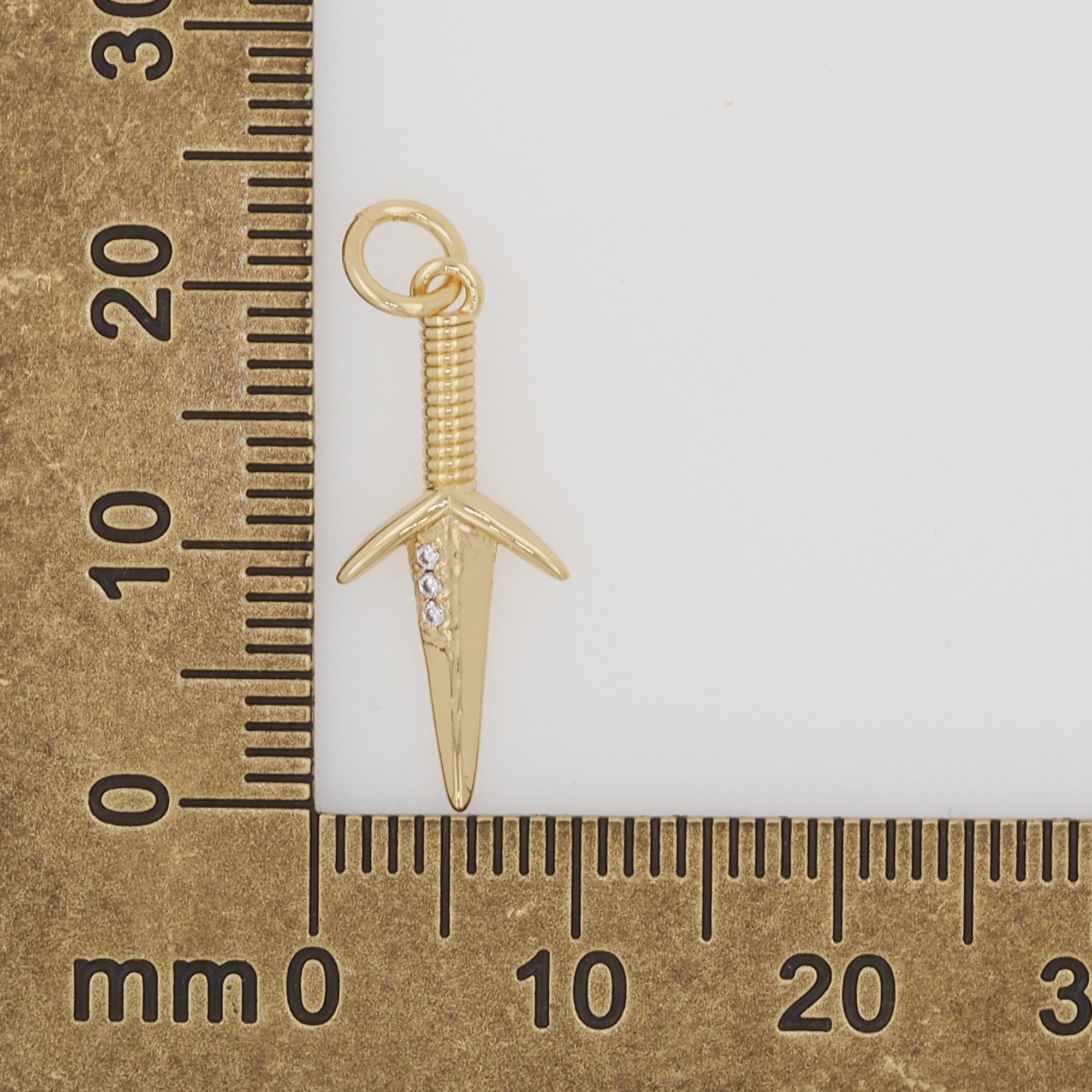 Small Japanese Kunai Dart Trident Kunai Cubic 18K Zirconia | Etsy