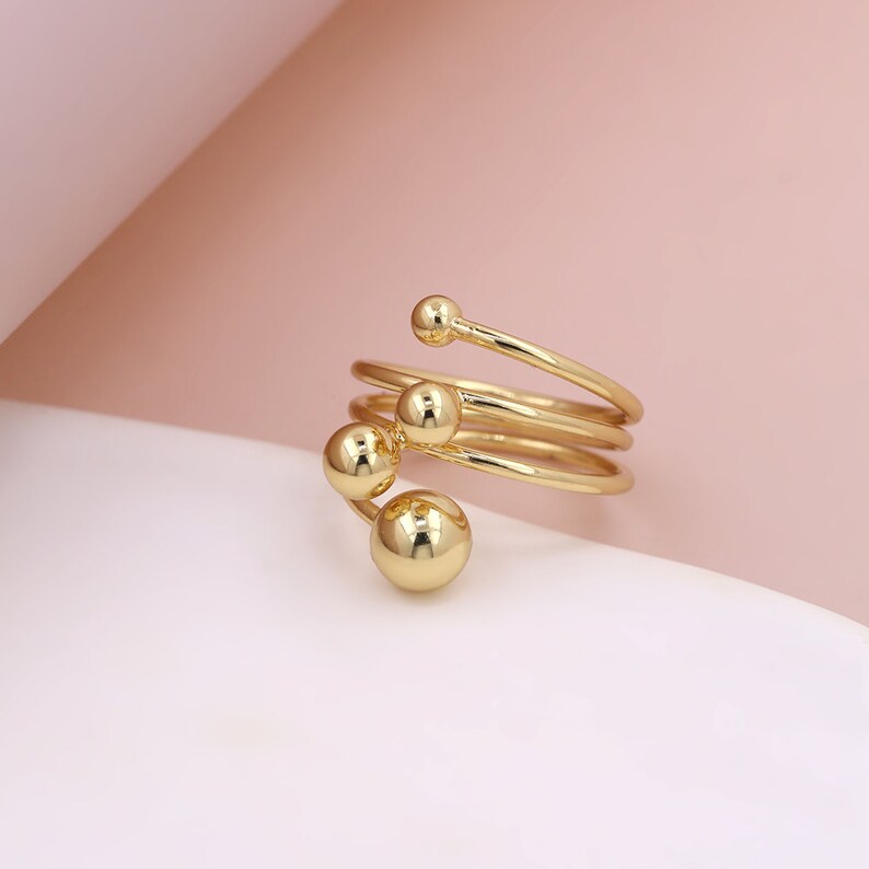 Golden Spiral Ring 18K Gold Filling Ring Gold Fill Fashion Ring ...