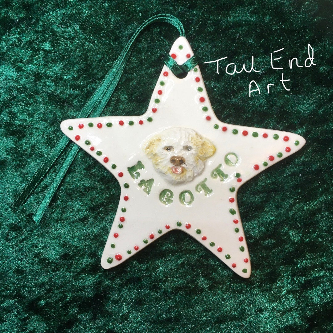 Lagotto Orange & White Head Star Christmas Decoration - Etsy