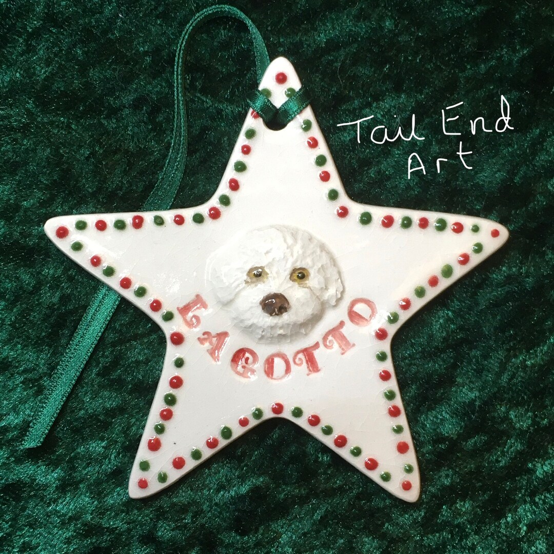 Lagotto Romagnolo White Head Star Christmas Decoration - Etsy