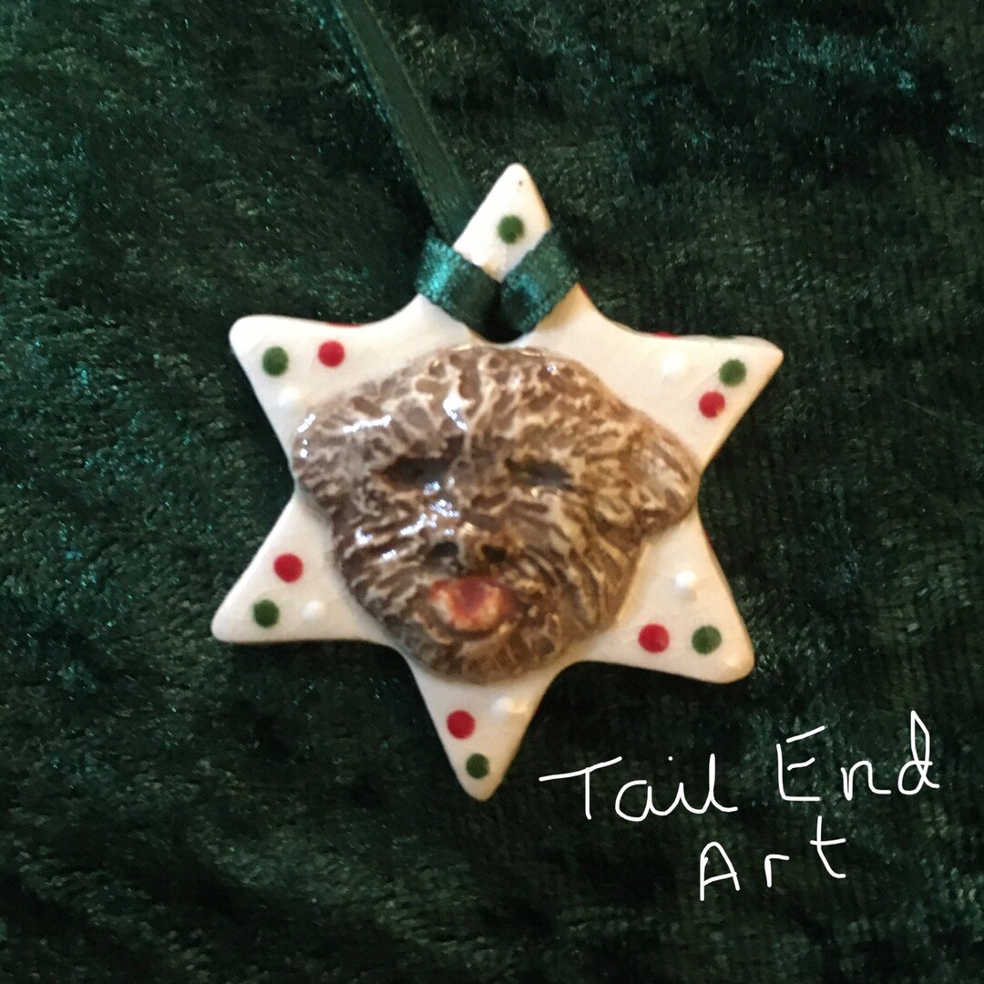 Lagotto Romagnolo Mini Star Christmas Decoration Light Brown Head K ...