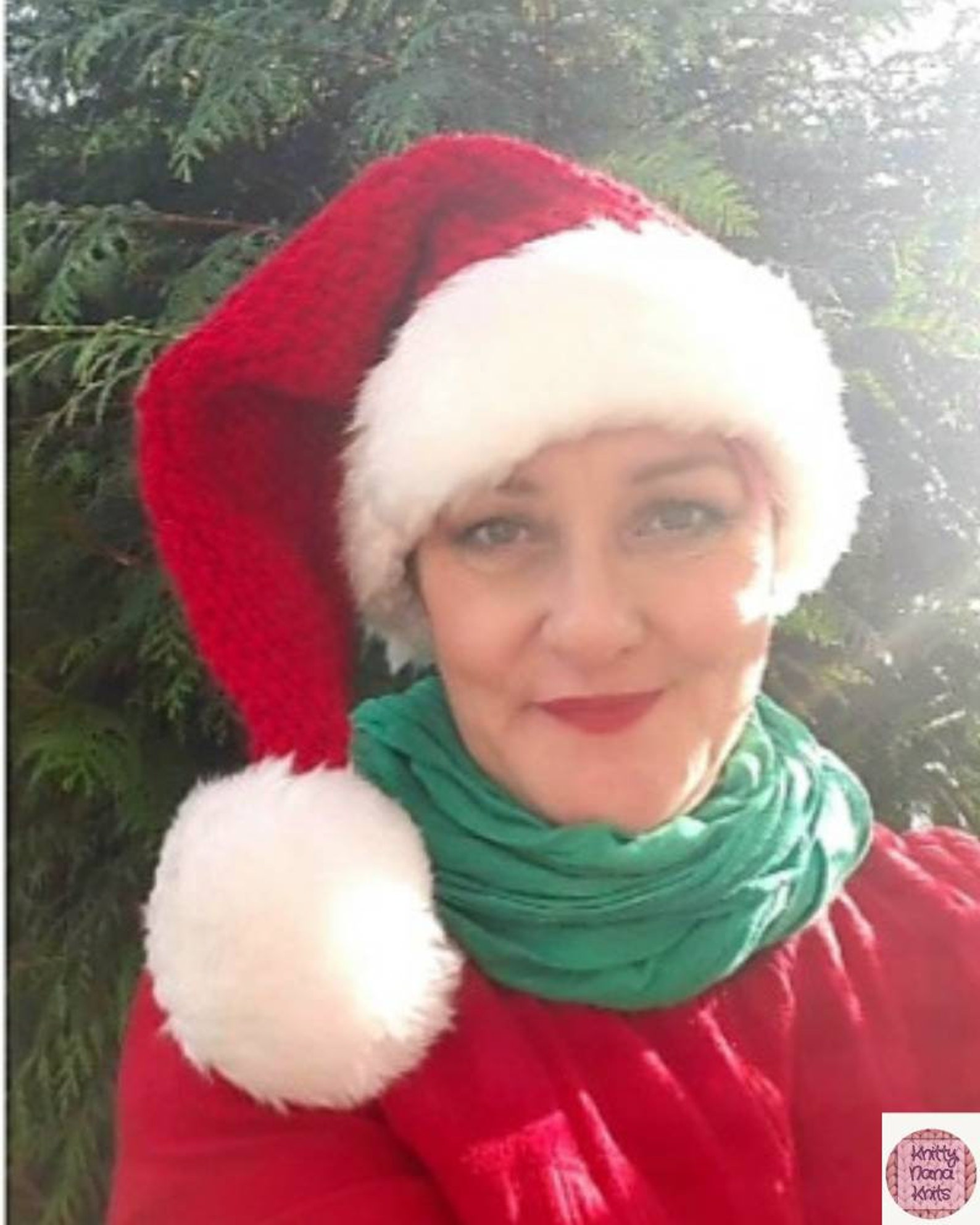 Christmas Santa Hat, Adult Santa Hat, Chunky Knit Santa Hat, Oversized ...
