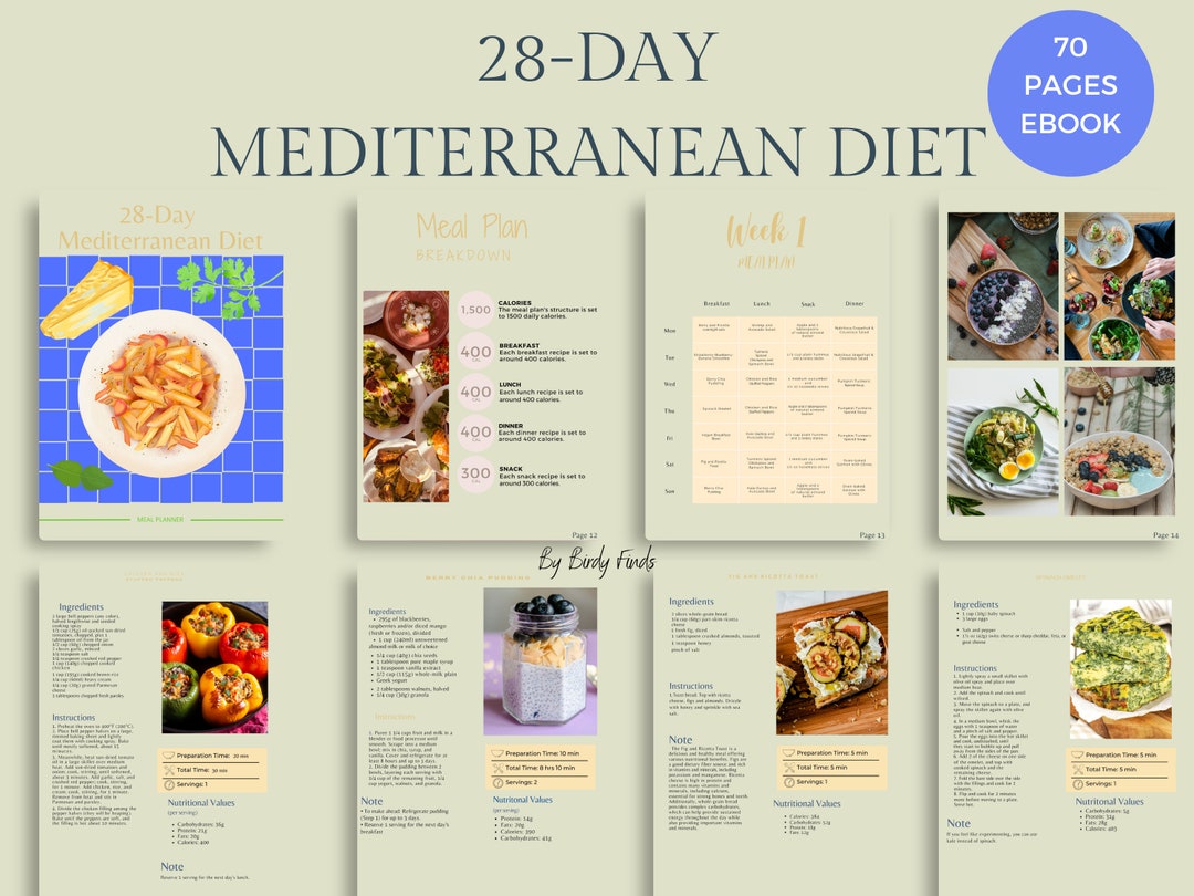 28-day Meal Planner, Recipes, & Nutritional Ebook: Mediterranean Diet ...