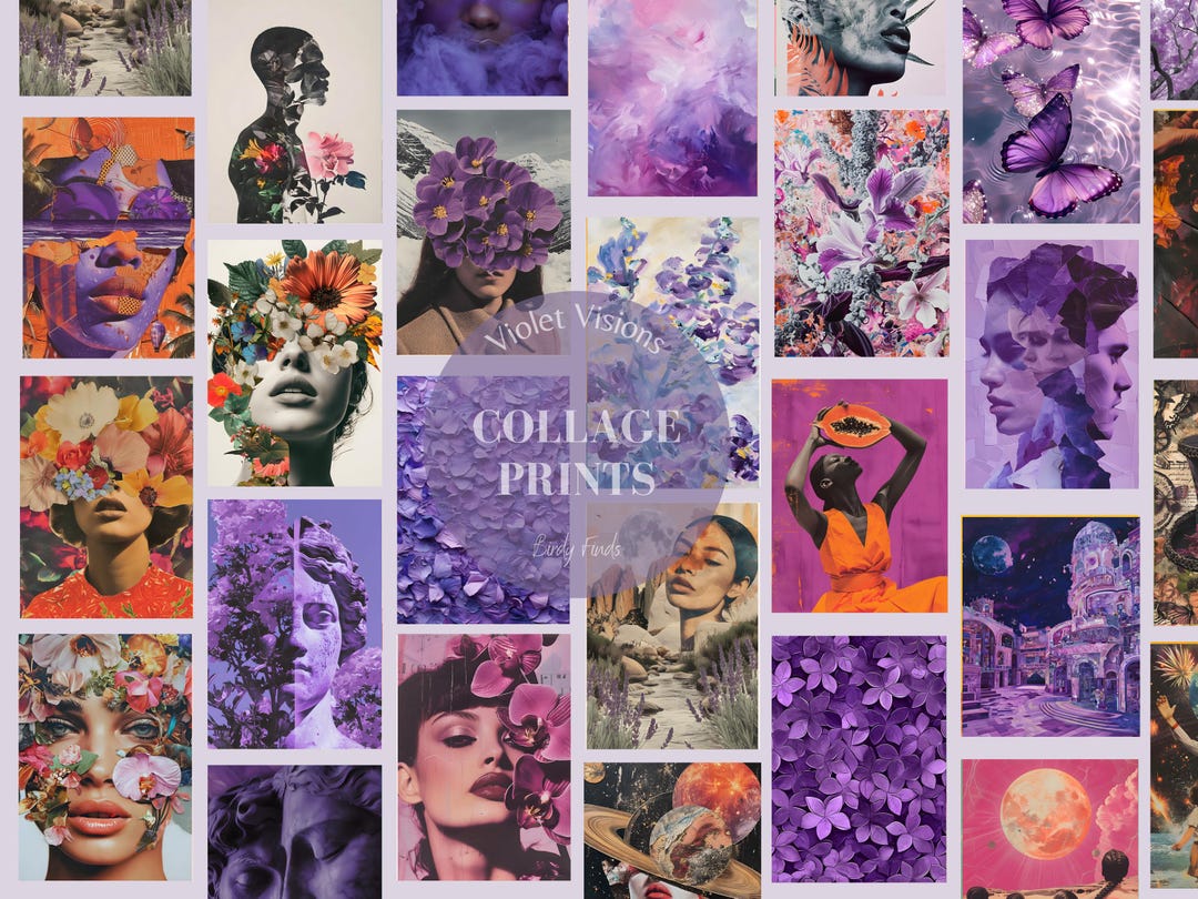 40+ Violet Visions: Elegant Collage Art Collection Feminine, Soft, and ...
