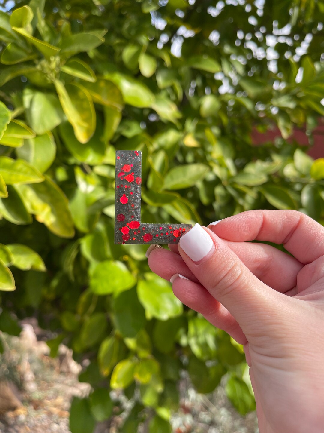 Handmade Resin Letter L Keychain - Etsy