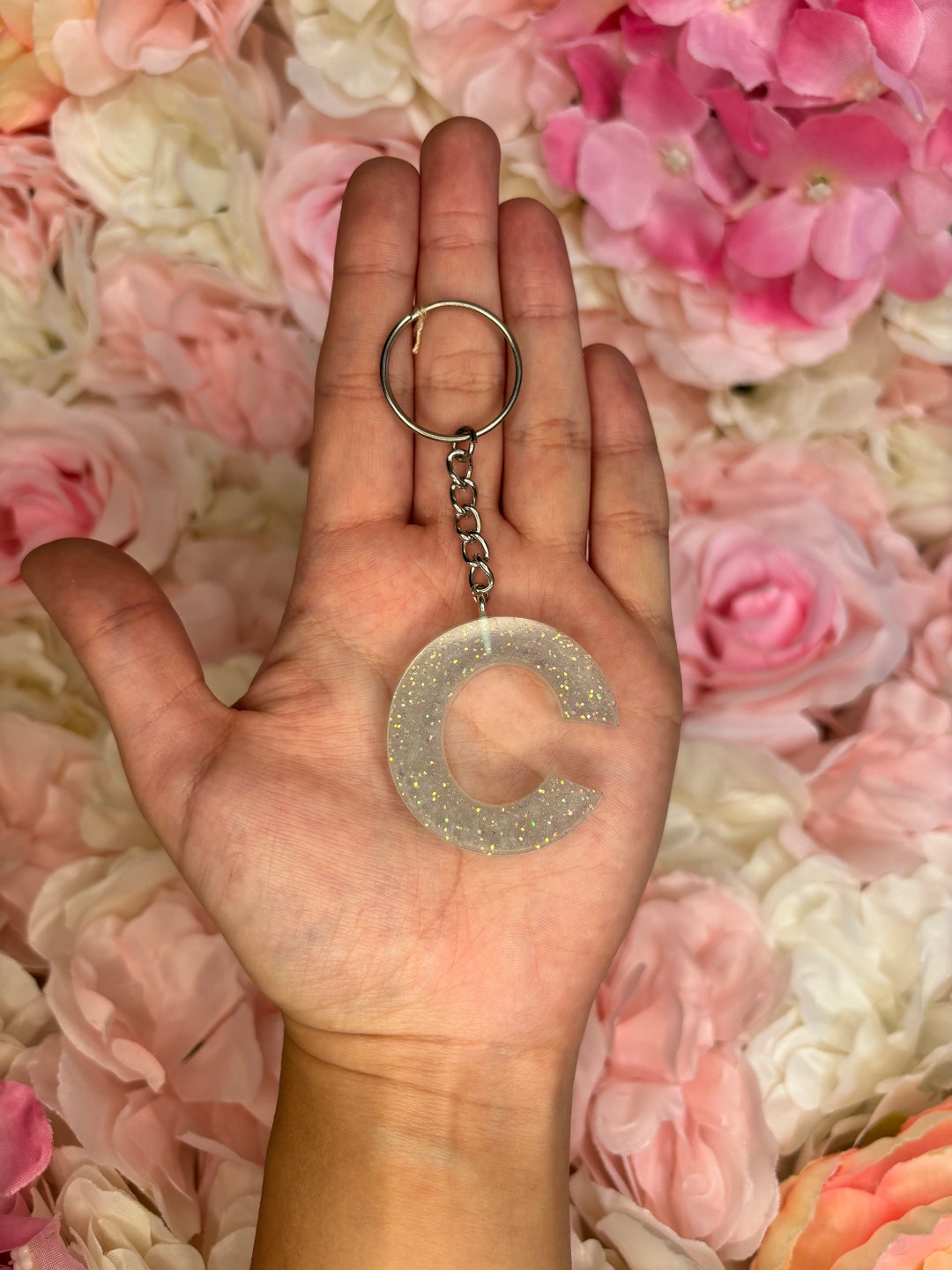 Handmade Resin Letter C Keychain - Etsy