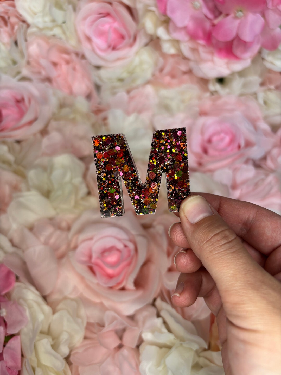 Letter M Resin Keychain - Etsy