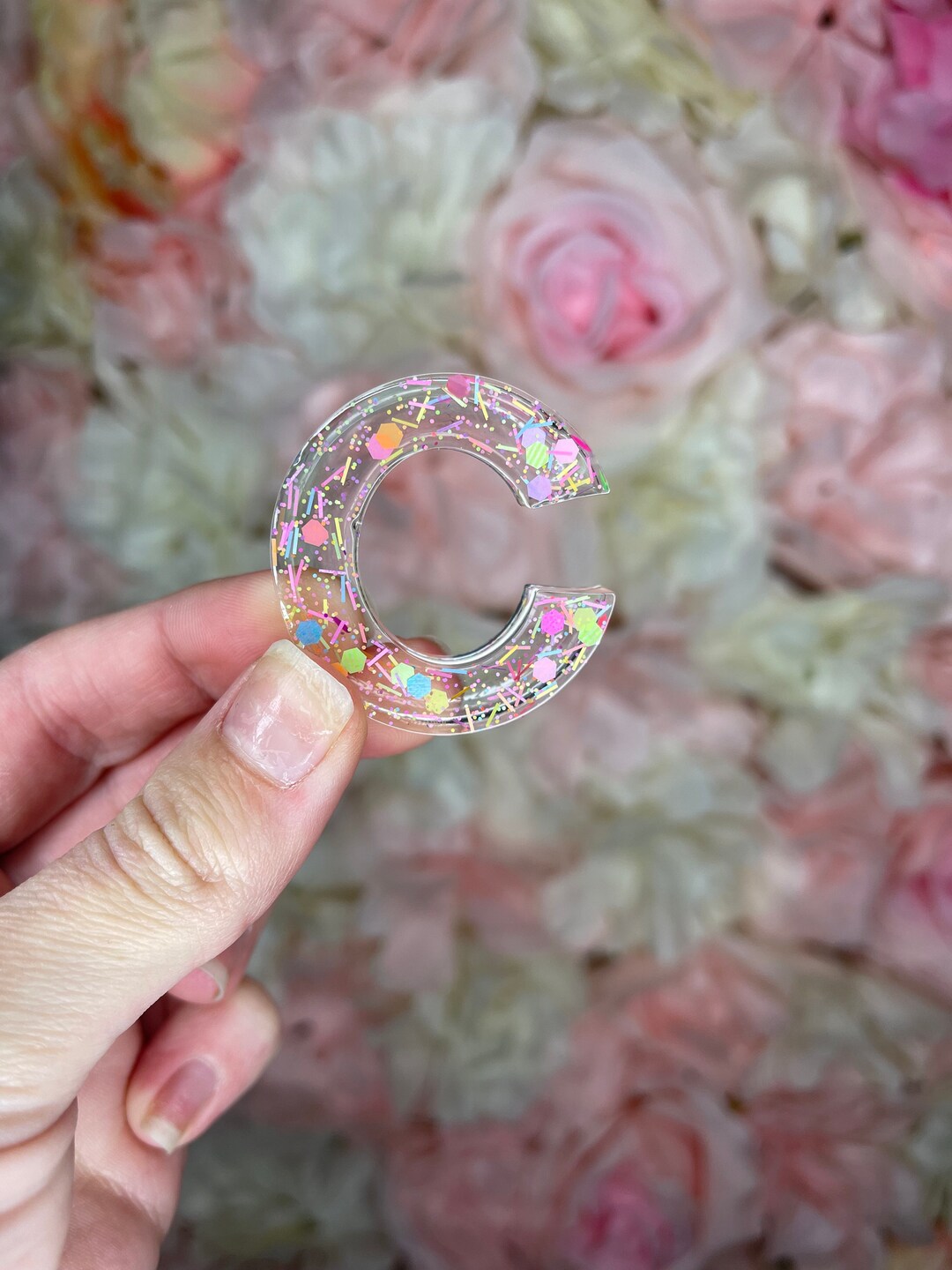 Handmade Resin Letter C Keychain - Etsy