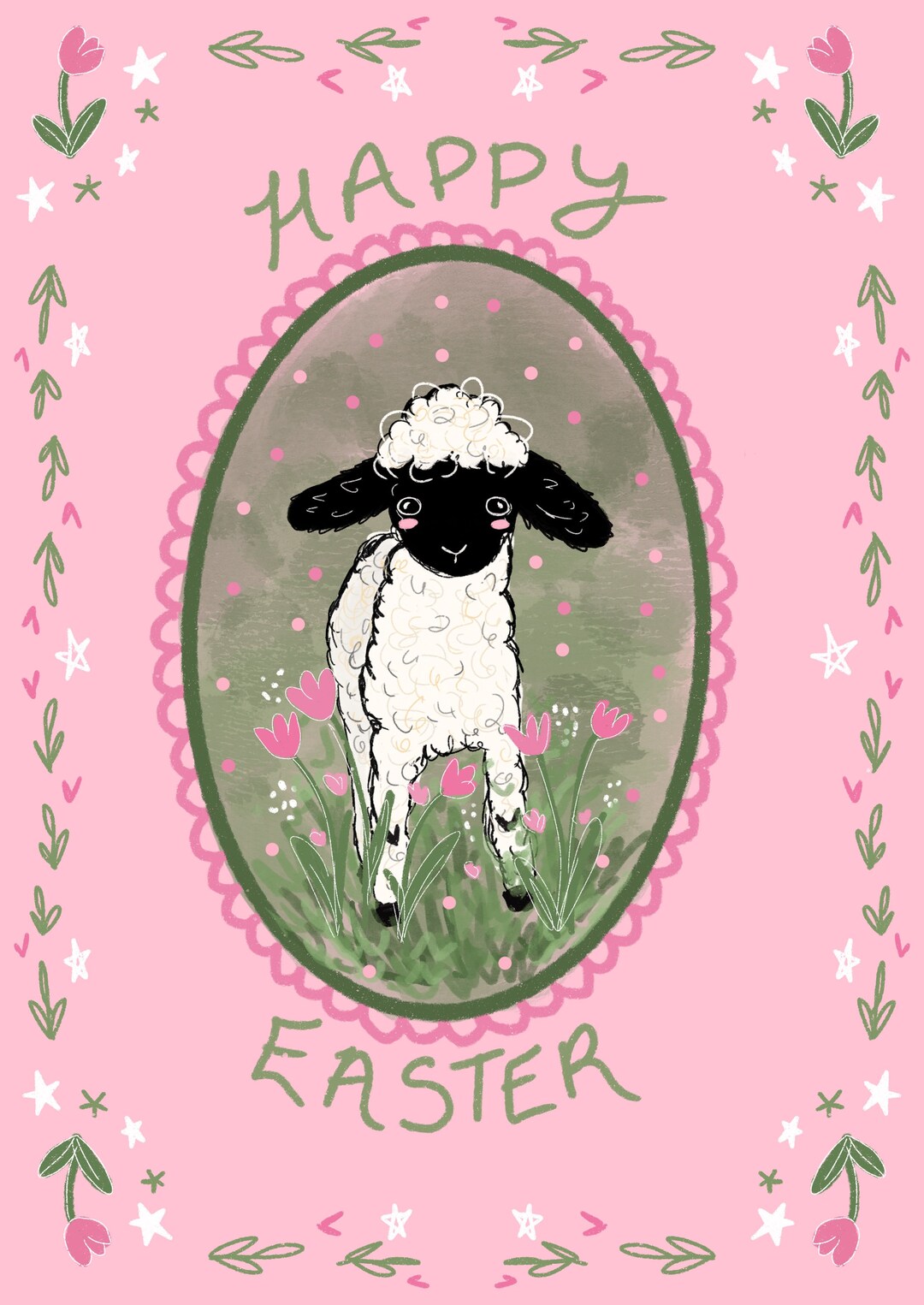 Set of 6 Easter Lamb Greeting Cards - Etsy
