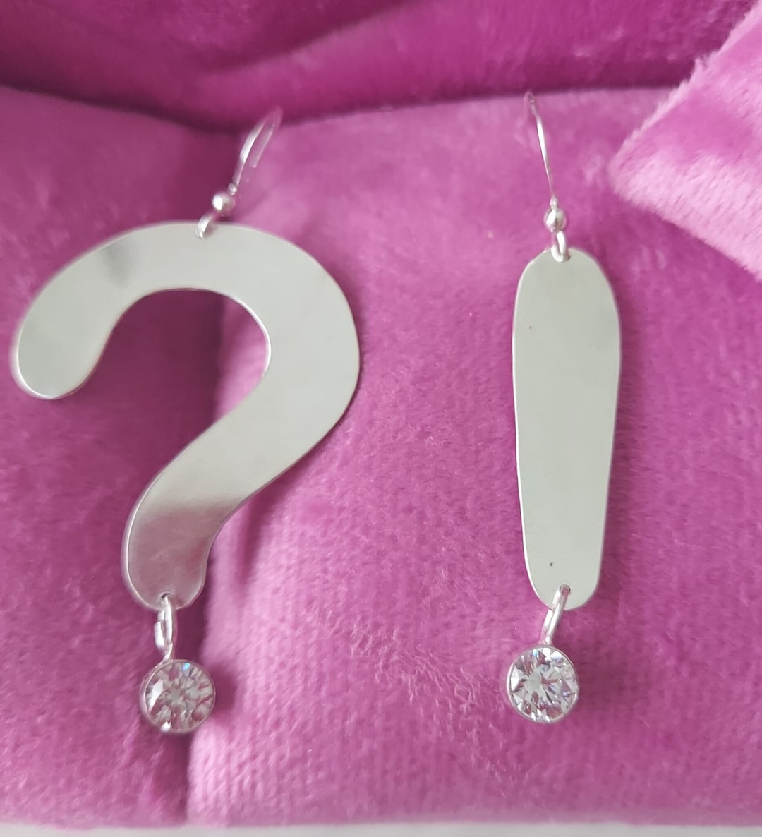 Silver Exclamation and Question Mark Earrings?!?! Really Make a Statement!?!? - Etsy Australia