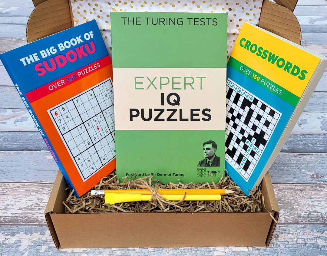 A Puzzle Book Gift Box! IQ Puzzles by the Turing Trust, Crossword ...