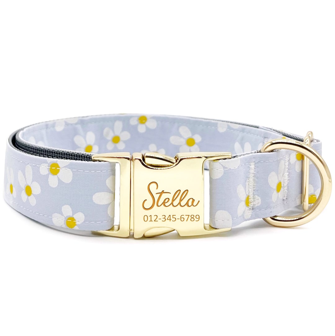 Personalized Dog Collar - Custom Name, Metal Hardware, Handmade, Collar ...