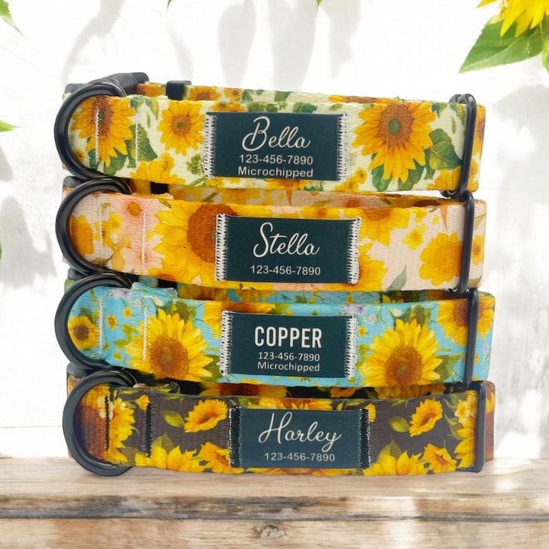 Custom Sunflower Collars - Etsy