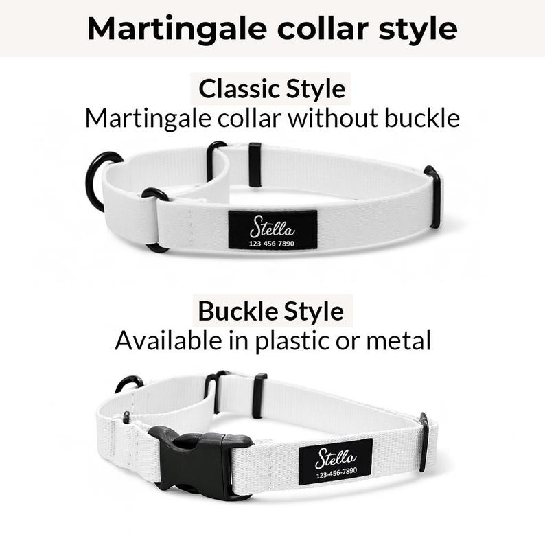 Paw Print & Bones Martingale Collar | Personalized Name Patch | Navy ...