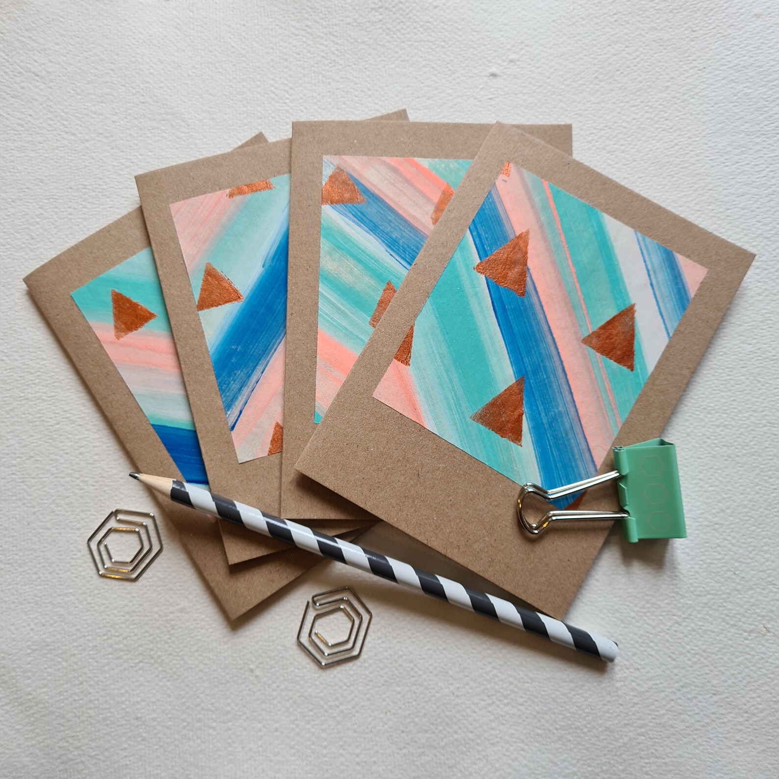 Four Hand Painted Cards or Notelets - Etsy