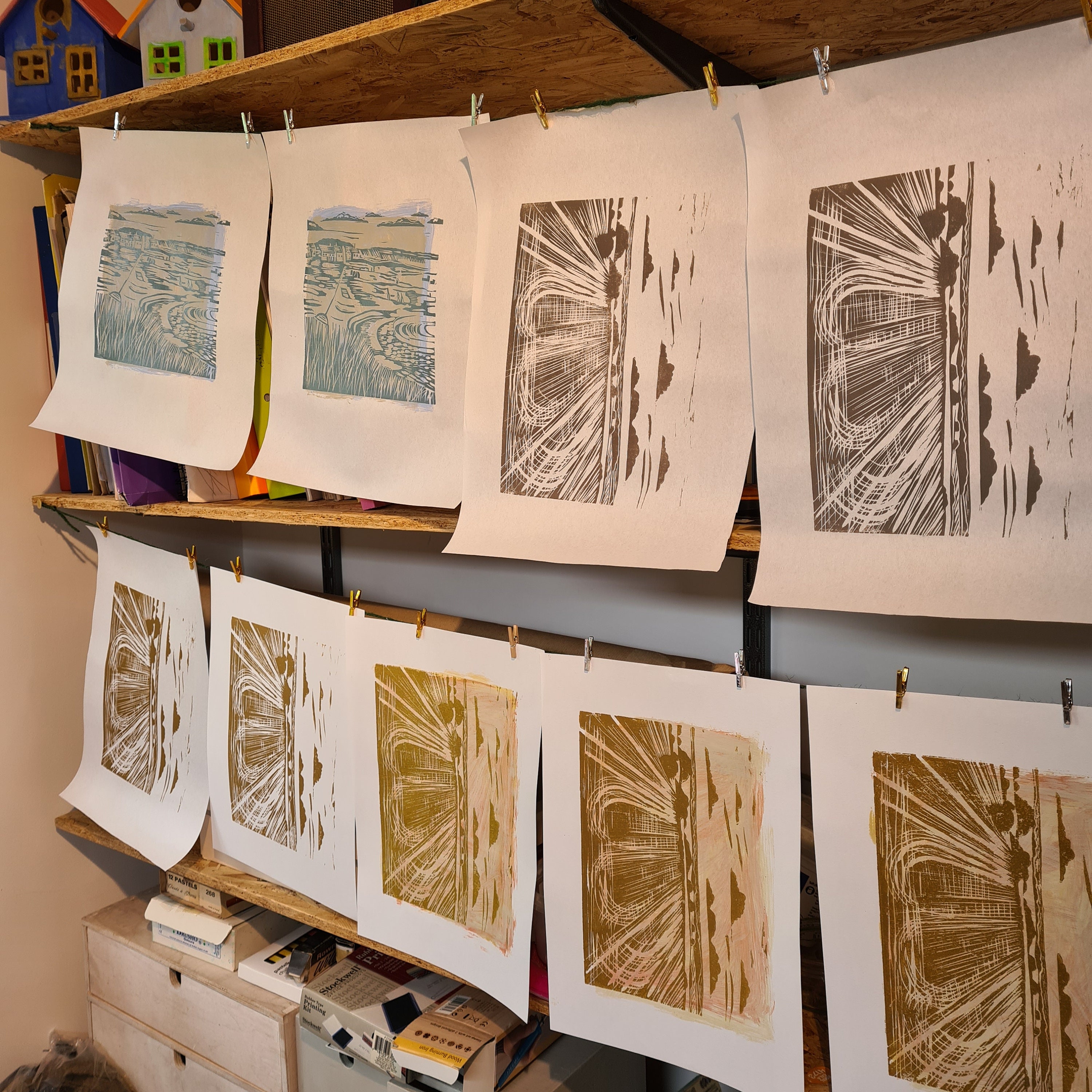 Norfolk Fields Original Lino Print - Etsy UK