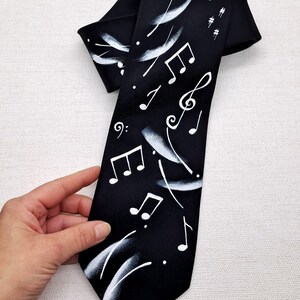Musical Silk Tie, Hand Painted Music Note Necktie, Wedding Band Ties - Etsy