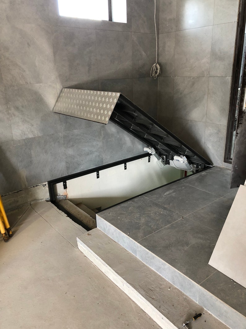 Electric Hatch Door With Remote Control Custom Floor Trapdoor Checkered ...