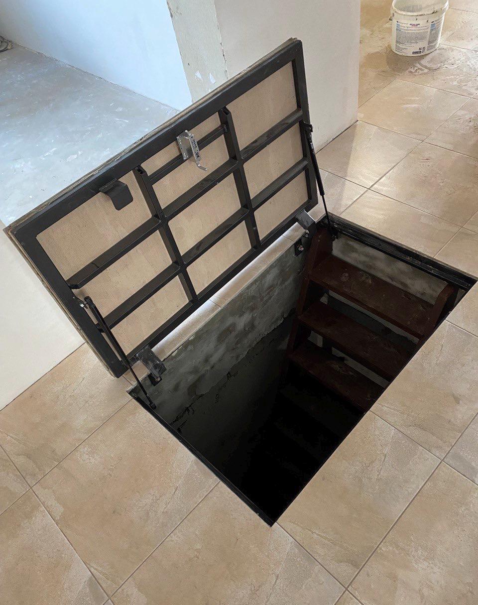 Invisible Floor Hatch Door Cellar or Basement Access Panel Custom Trapdoor With Gas Strut ...