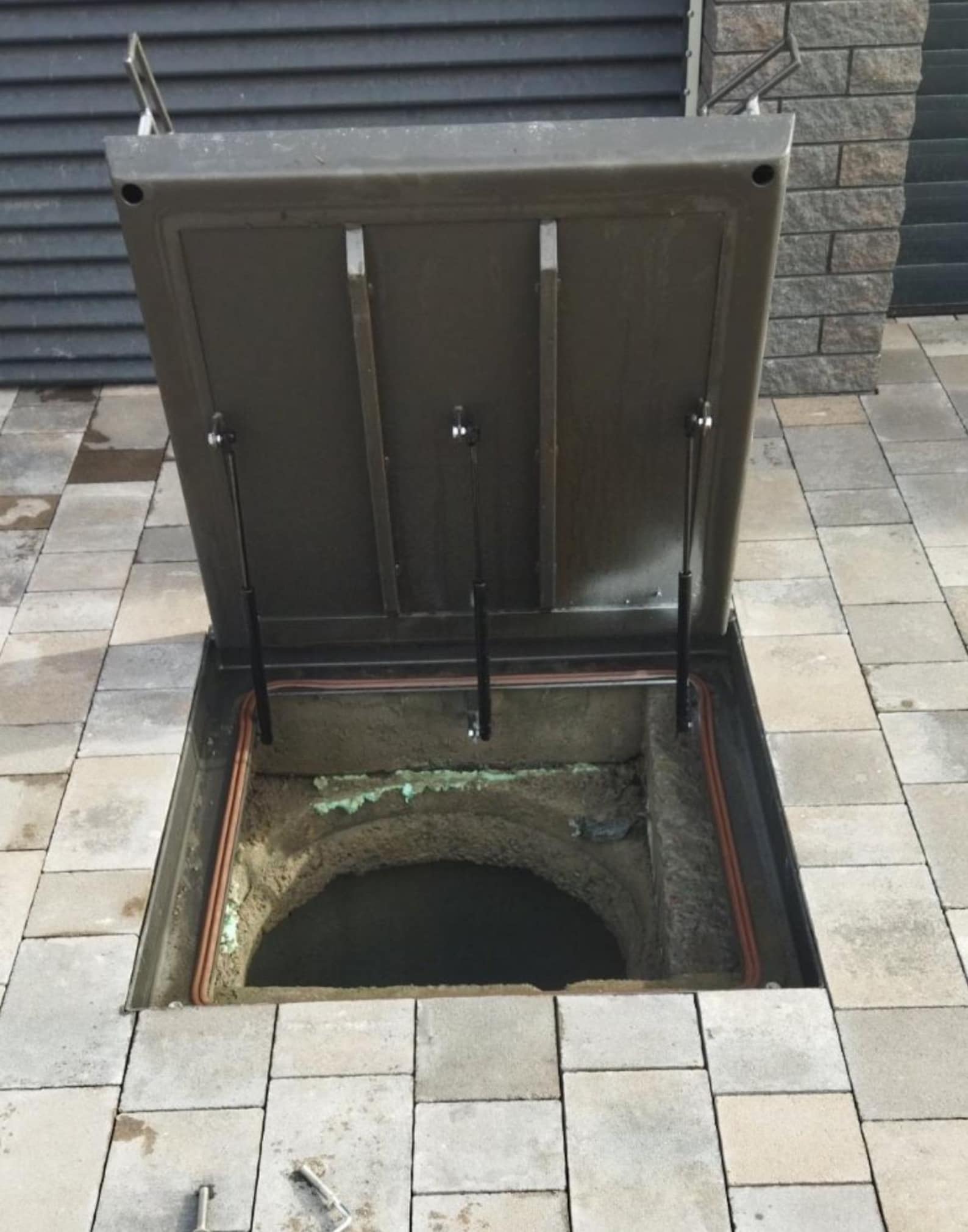 Outdoor Hidden Trapdoor With Pave Stones Tray Custom Floor Hatch Door ...