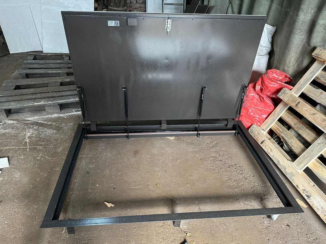 Easy Cellar and Basement Access Floor Hatch Door With Gas Struts Hidden ...