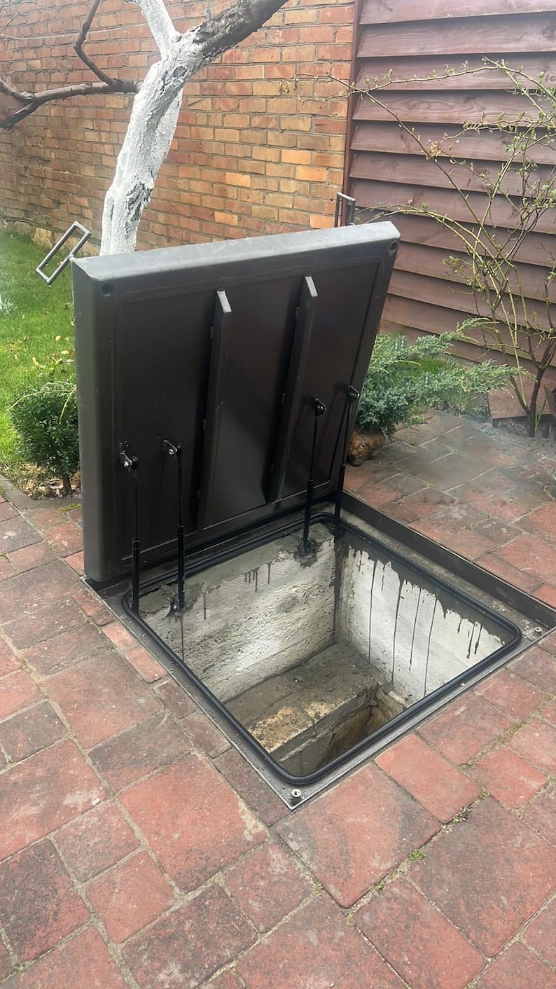 Outdoor Hidden Trapdoor With Pave Stones Tray Custom Floor Hatch Door ...