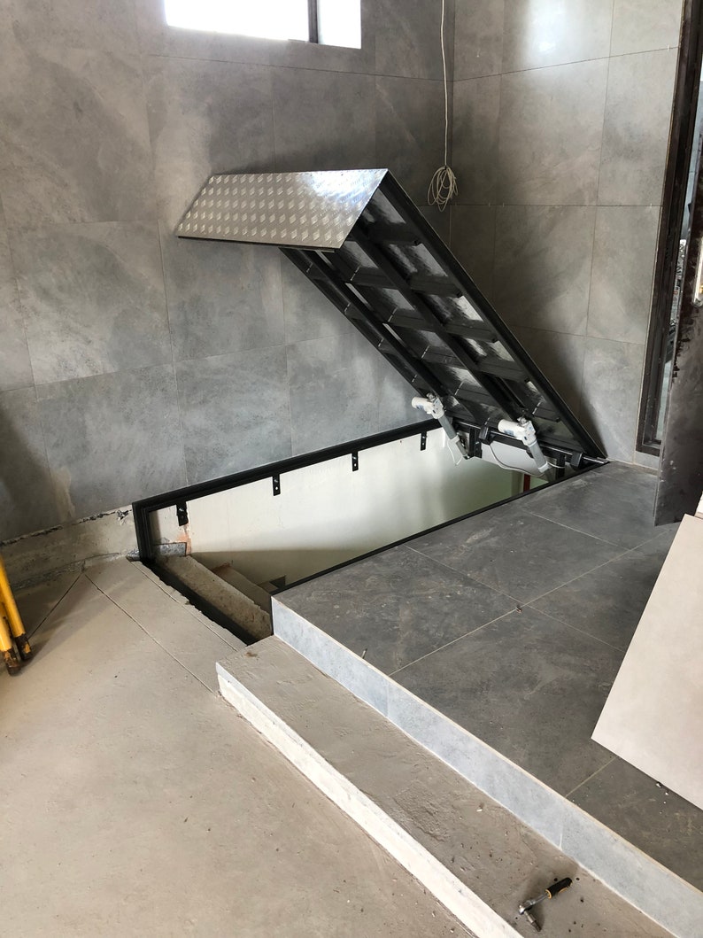 Electric Hatch Door With Remote Control Custom Floor Trapdoor Checkered ...