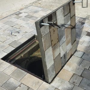 Outdoor Hidden Trapdoor With Pave Stones Tray Custom Floor Hatch Door ...
