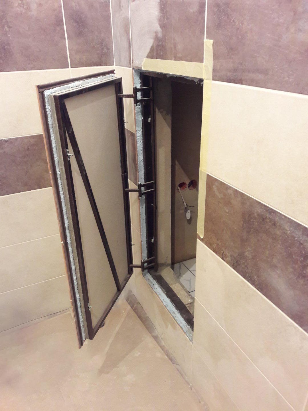 Hidden Flush Mounted Wall Access Panel Inspection Hatch Door in Ceramic ...