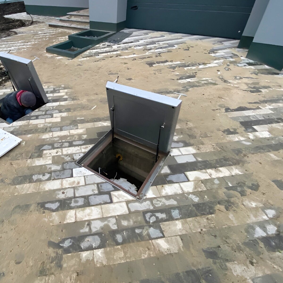 Invisible Access Hatch Decorated as Pavers Custom Hatch Door for Cellar ...