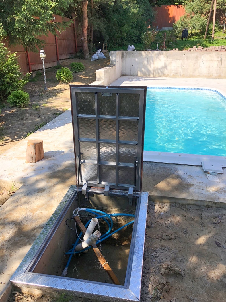 Swimming Pool Utility Hatch to Sewer or Plumbing Hatchway Custom Floor ...