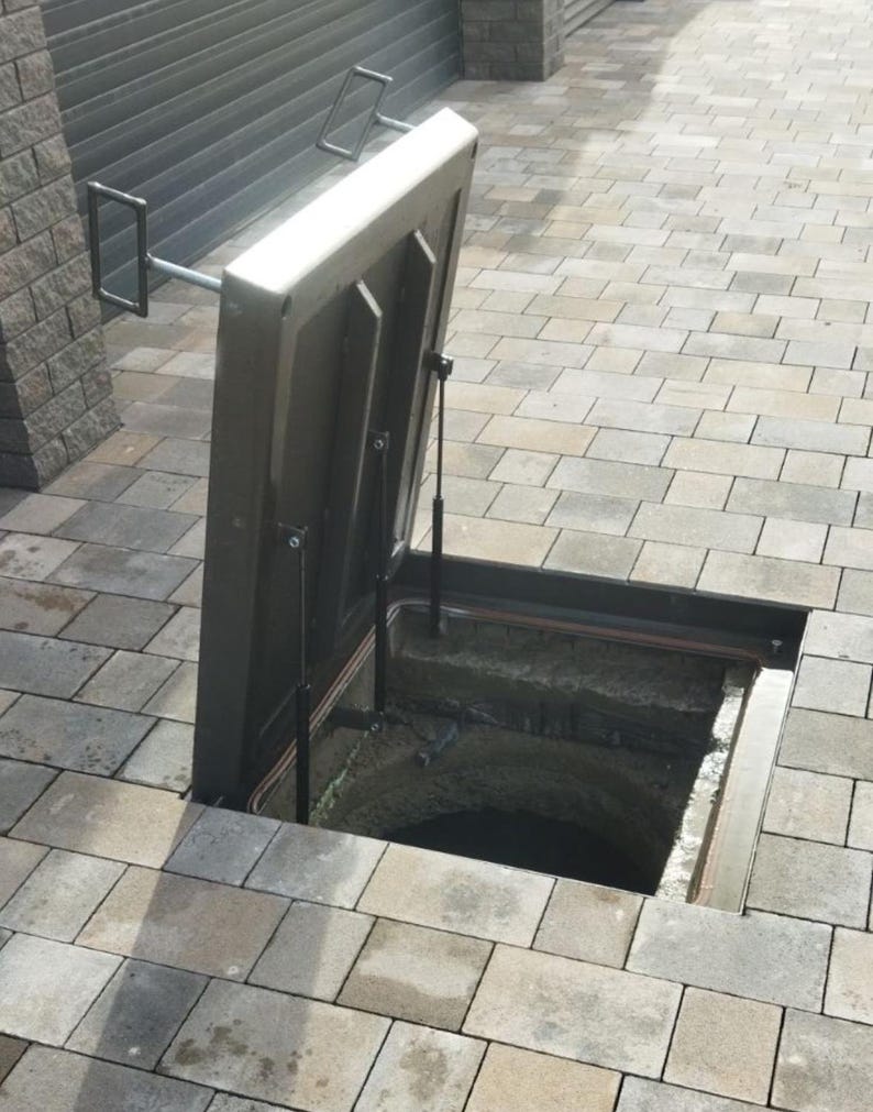 Outdoor Hidden Trapdoor With Pave Stones Tray Custom Floor Hatch Door ...