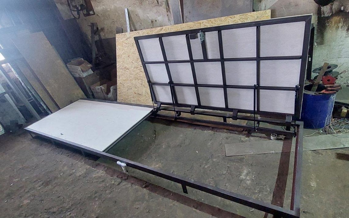 Steel Grate Hatch Door to Cellar Basement Technical Floor Access Panel ...
