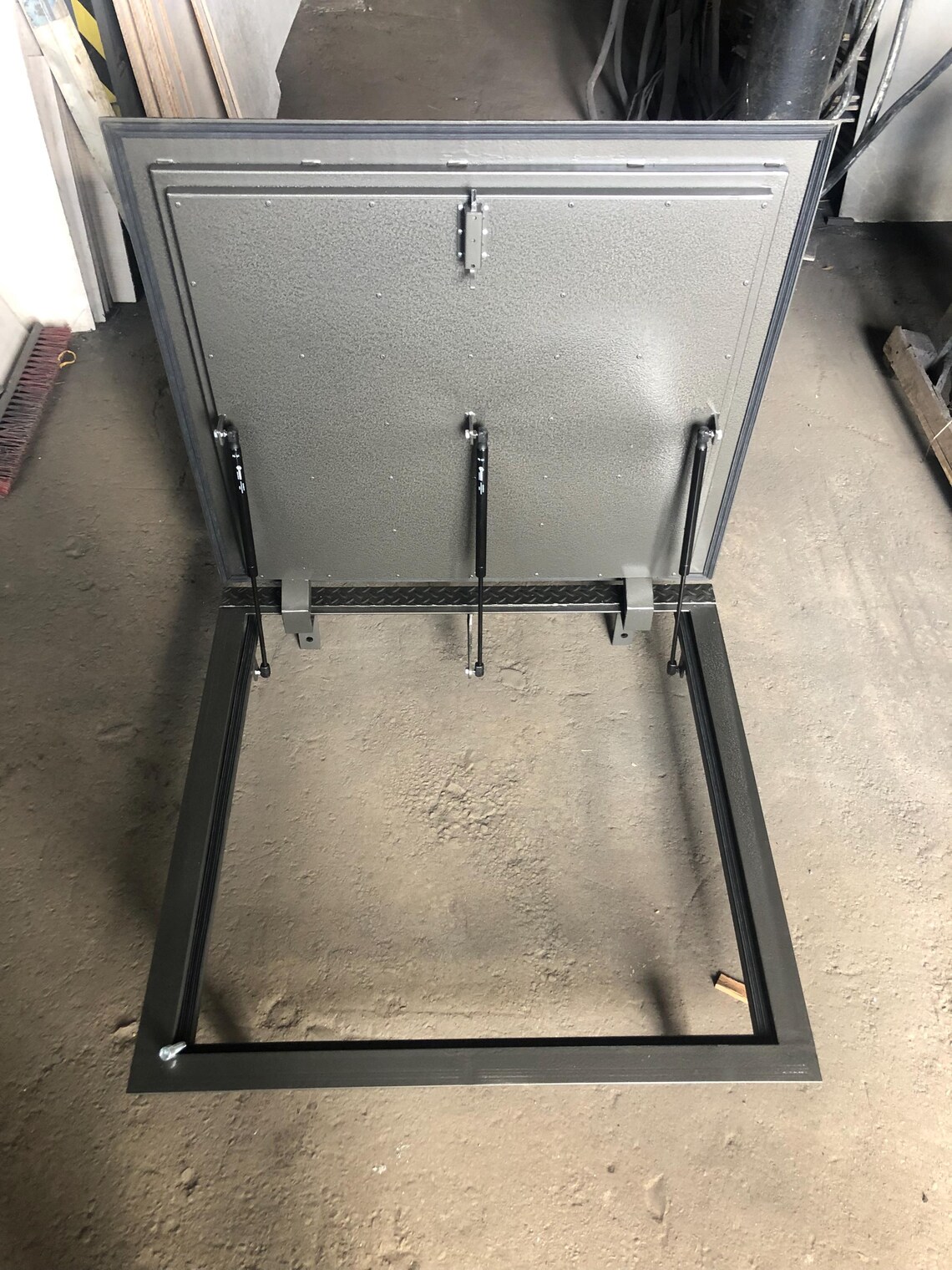 Cellar Access Door Made of Checkered Steel Insulated Sewer Hatch ...