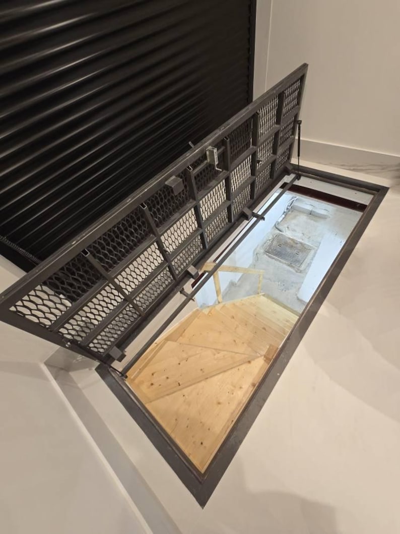 Steel Grate Hatch Door to Cellar Basement Technical Floor Access Panel ...