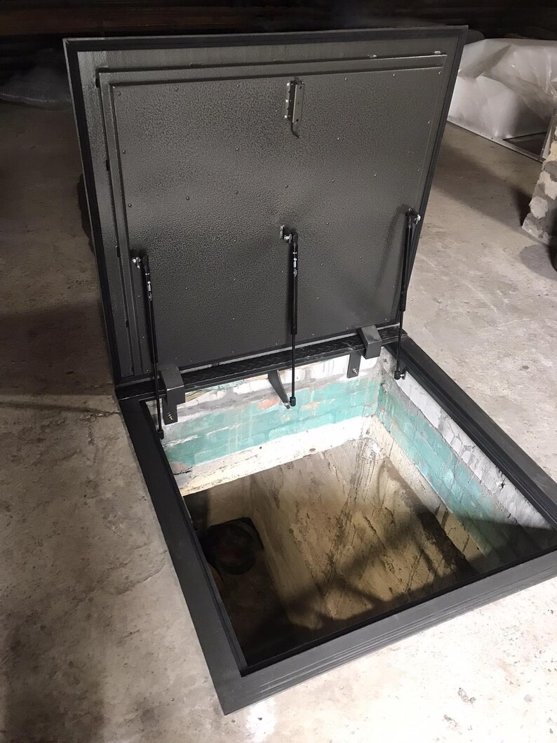Cellar Access Door Made of Checkered Steel Insulated Sewer Hatch ...