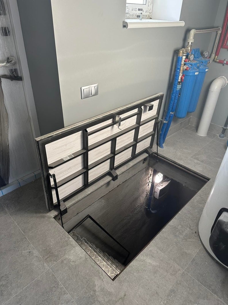 Custom Hatch Door for Concrete Floor Hidden Basement Entryway Metal ...