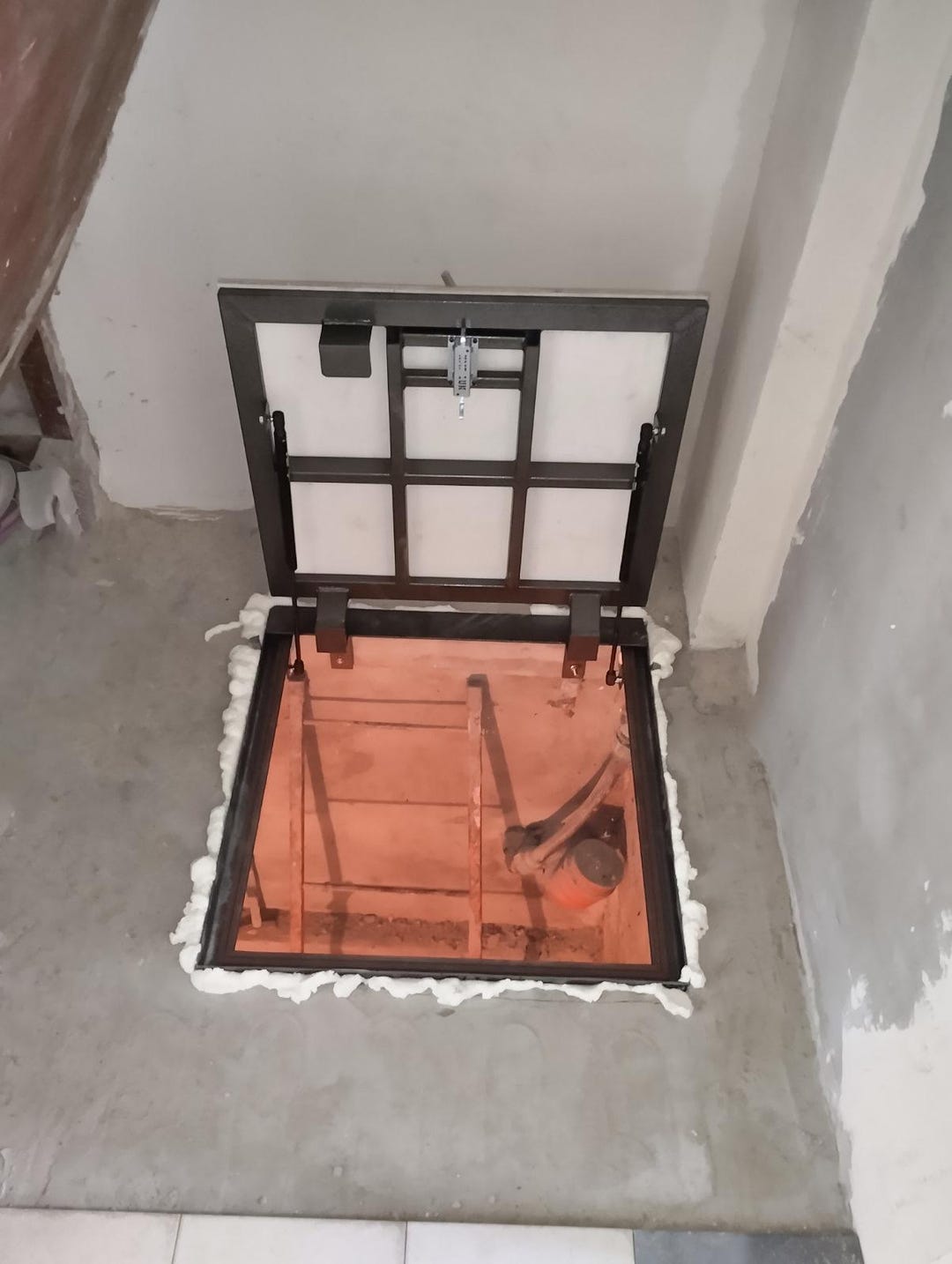 Custom Cellar Hatch Door With Gas Struts Hidden Basement Access Panel ...
