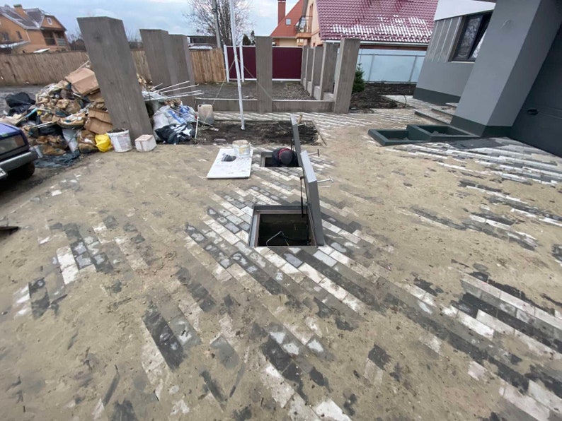 Invisible Access Hatch Decorated as Pavers Custom Hatch Door for Cellar ...