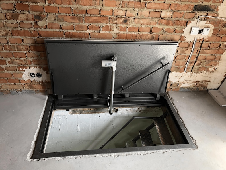 Motorized Floor Hatch Door to Cellar Basement Attic Roof Custom ...